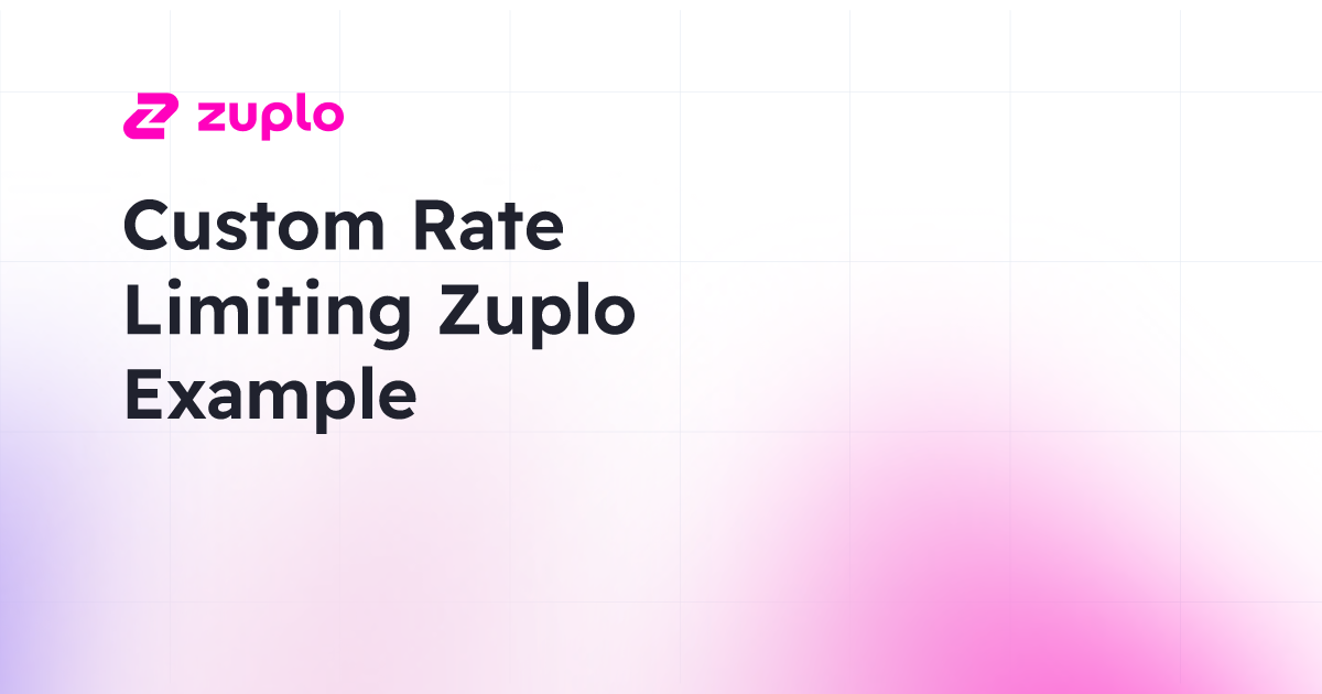 Custom Rate Limiting | Zuplo Examples