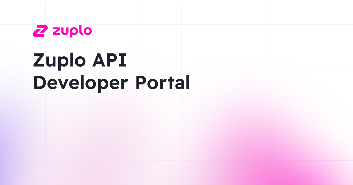 API Developer Portal - Zuplo